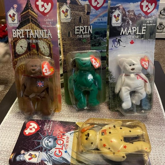 Ty | Other | Rare Set4 International Ty Beanie Babies Rare Retired With ...